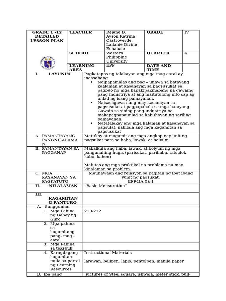 LESSON-PLAN-IN-EPP4-Copy | PDF
