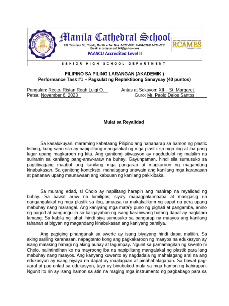 FPLA PETA #1 Recto | PDF