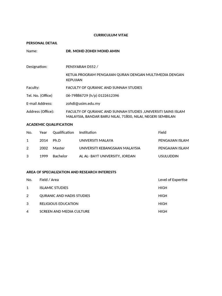 Curriculum Vitae | PDF