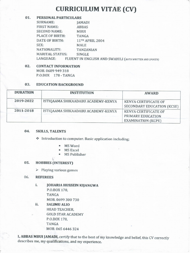 CV Abas | PDF