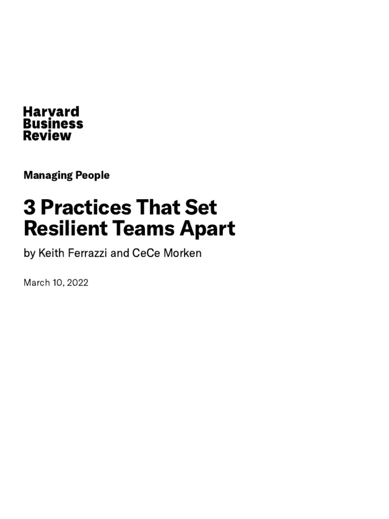 3 Practices for Resilient Teams | PDF | Psychological Resilience