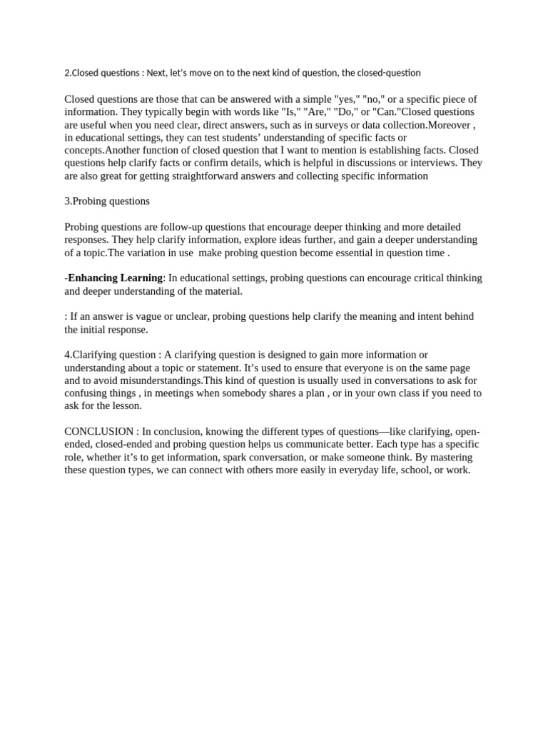 Type-of-questions | PDF