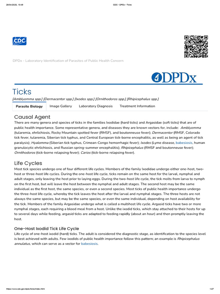 Life Cycle of The All TICKS | PDF