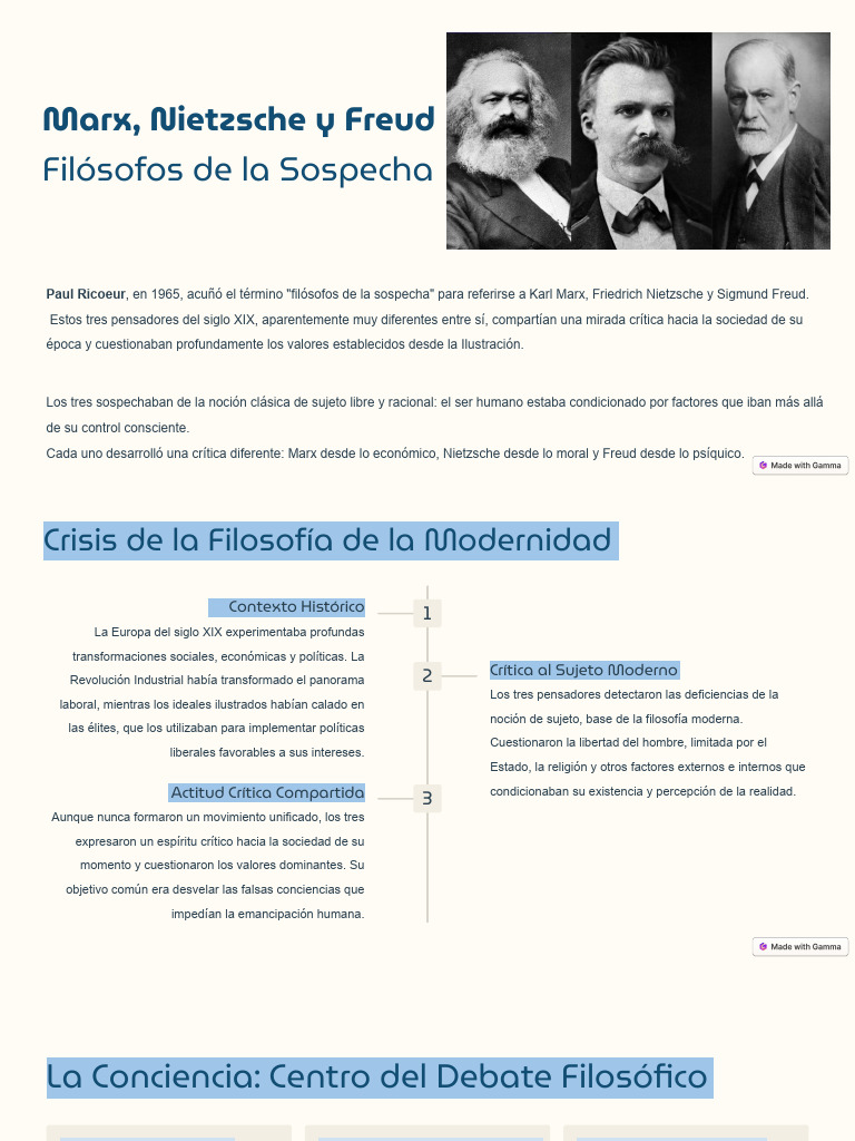 Marx, Nietzsche y Freud: Filósofos de la Sospecha | PDF | Karl Marx ...