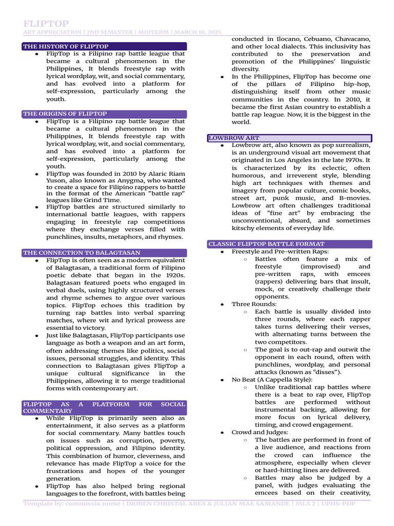 Art App - Midterm - Chapter 2 | PDF | Hip Hop Music | Rapping