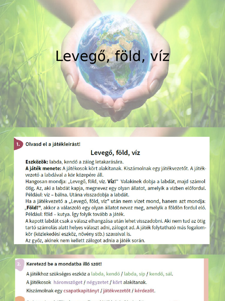 Levegő, Föld, Víz | PDF