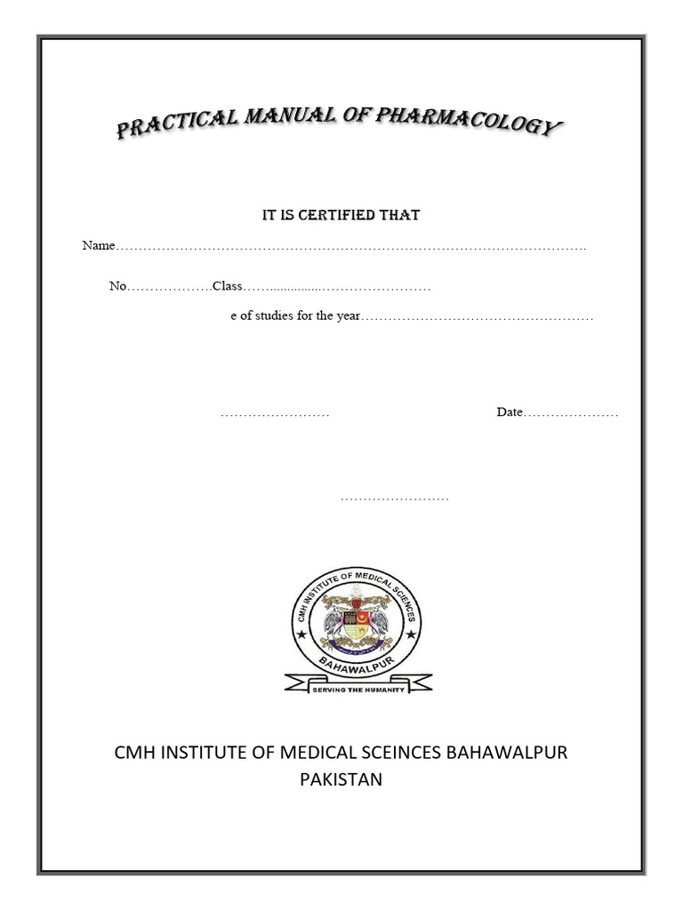 Practical Manual of Pharmacology | PDF | Mole (Unit) | Emulsion