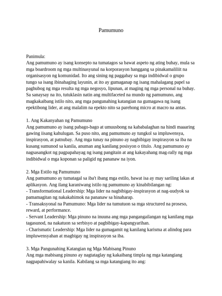 Leadership Filipino | PDF