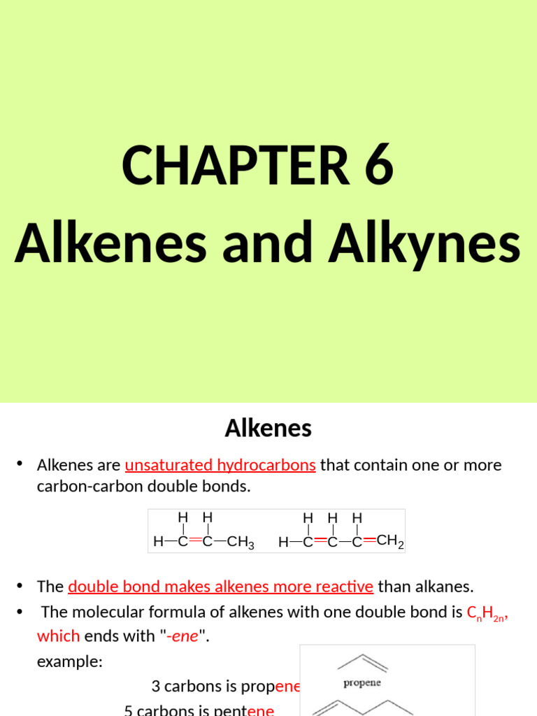 Alkenes and Alkynes CHM457 | PDF | Alkene | Ketone