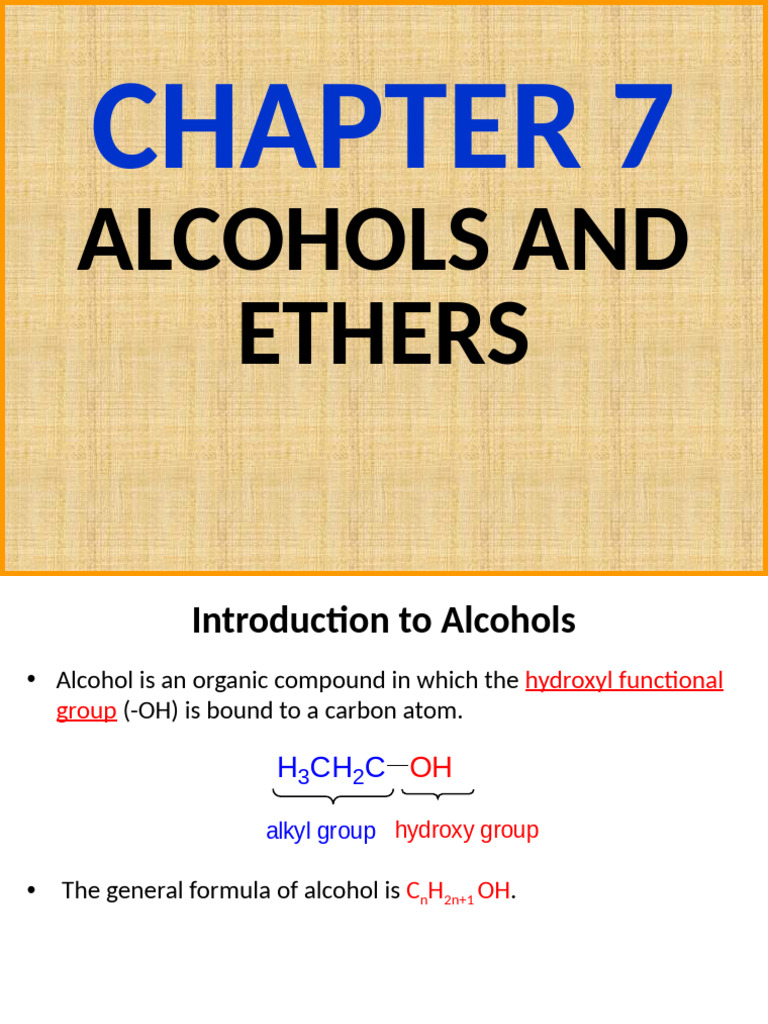 Alcohols and Ethers CHM457 | PDF | Ether | Aldehyde