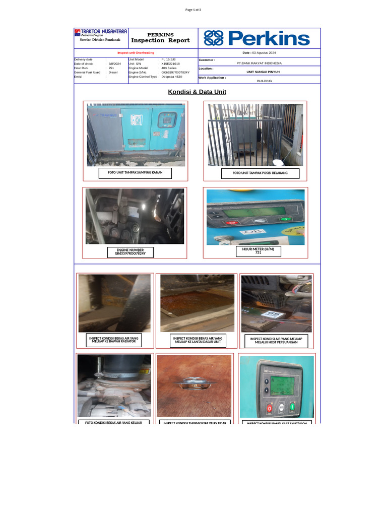 Report PERKINS (UNIT SUNGAI PINYUH) | PDF