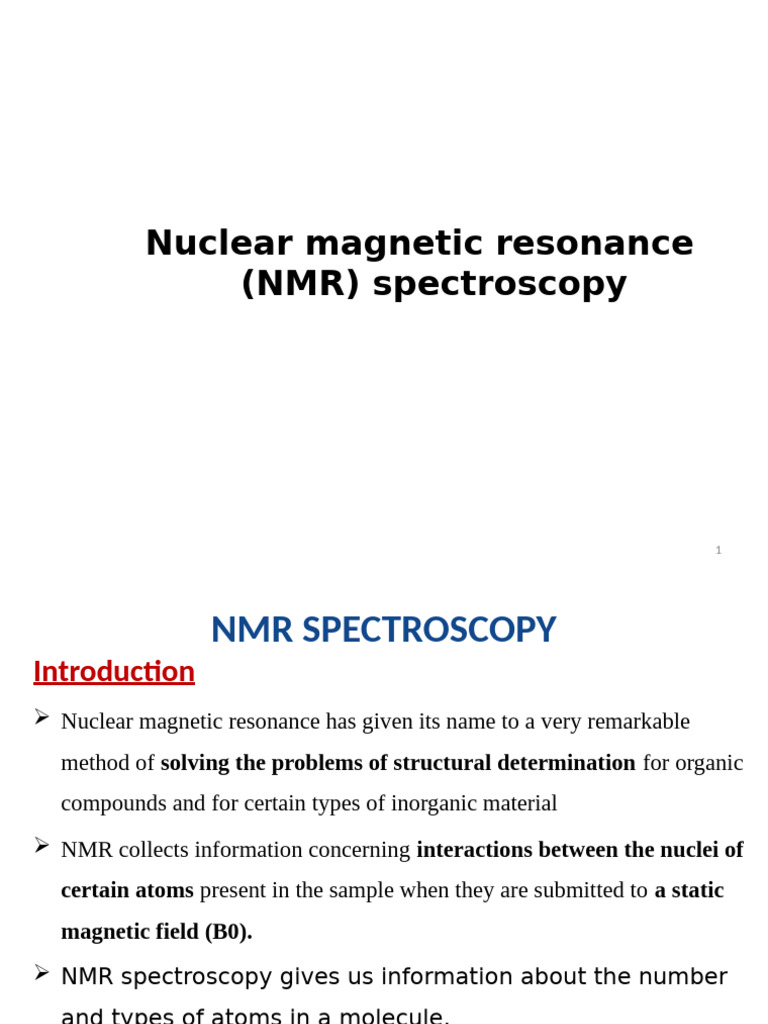 Analysis II NMR spectro new 2024 | PDF | Nuclear Magnetic Resonance | Nuclear Magnetic Resonance ...