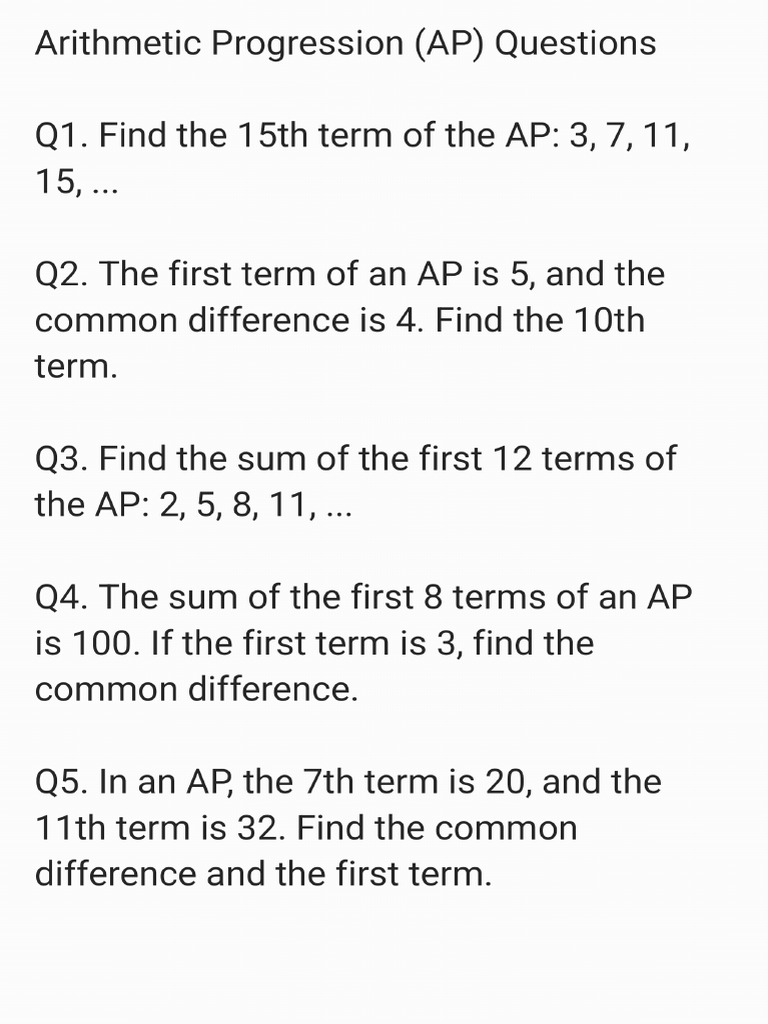 Questions Based On AP, GP, HP | PDF