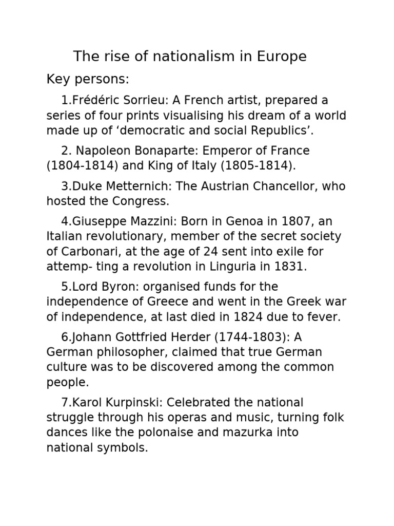 The Rise of Nationalism in Europe | PDF | German Empire | Kingdom Of ...