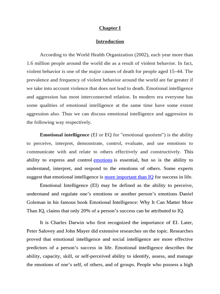 Introduction To Emotional Intelligence | PDF | Emotional Intelligence ...