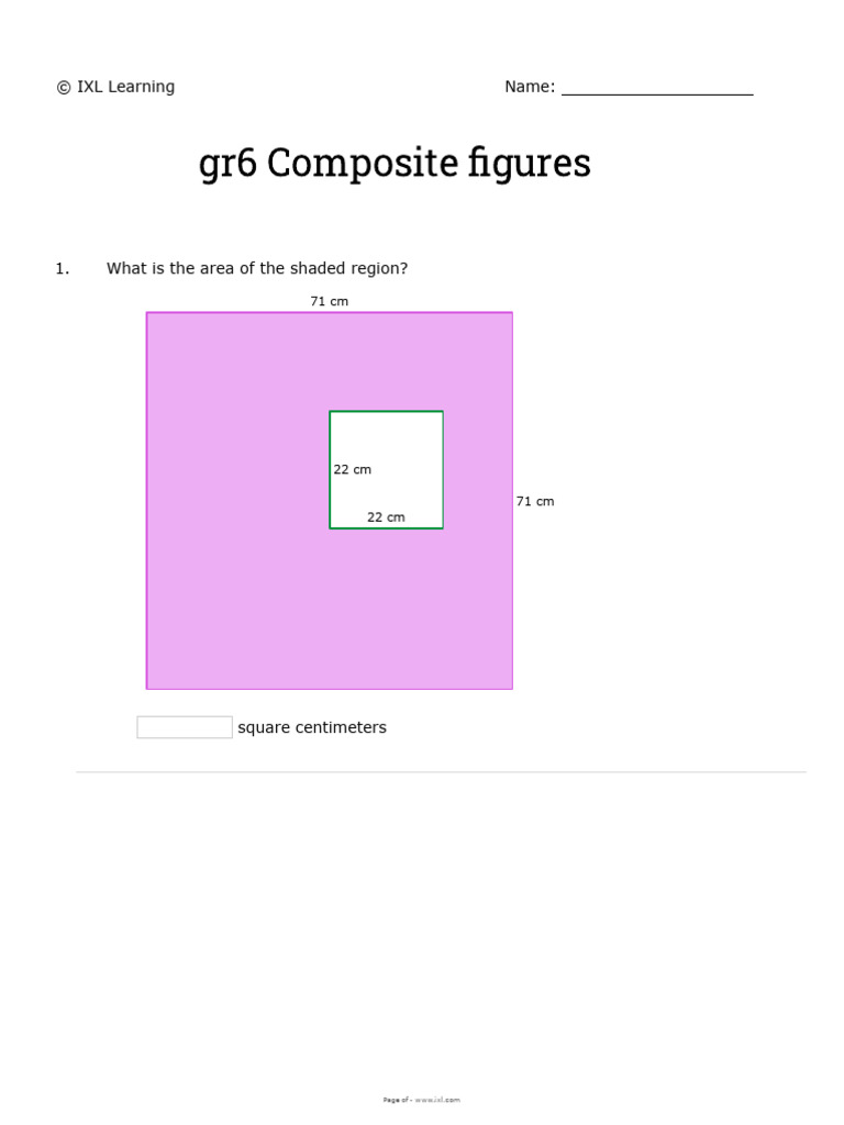 Composite Figures Worksheet | PDF | Units Of Measurement | Length
