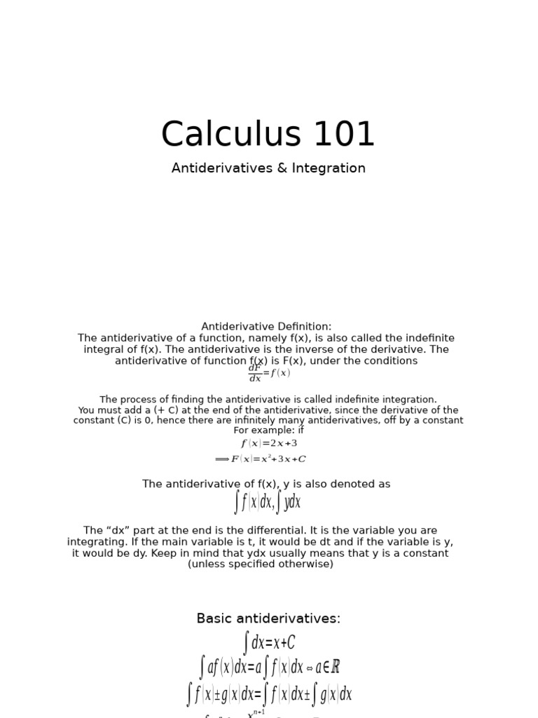 Calculus 101 | PDF