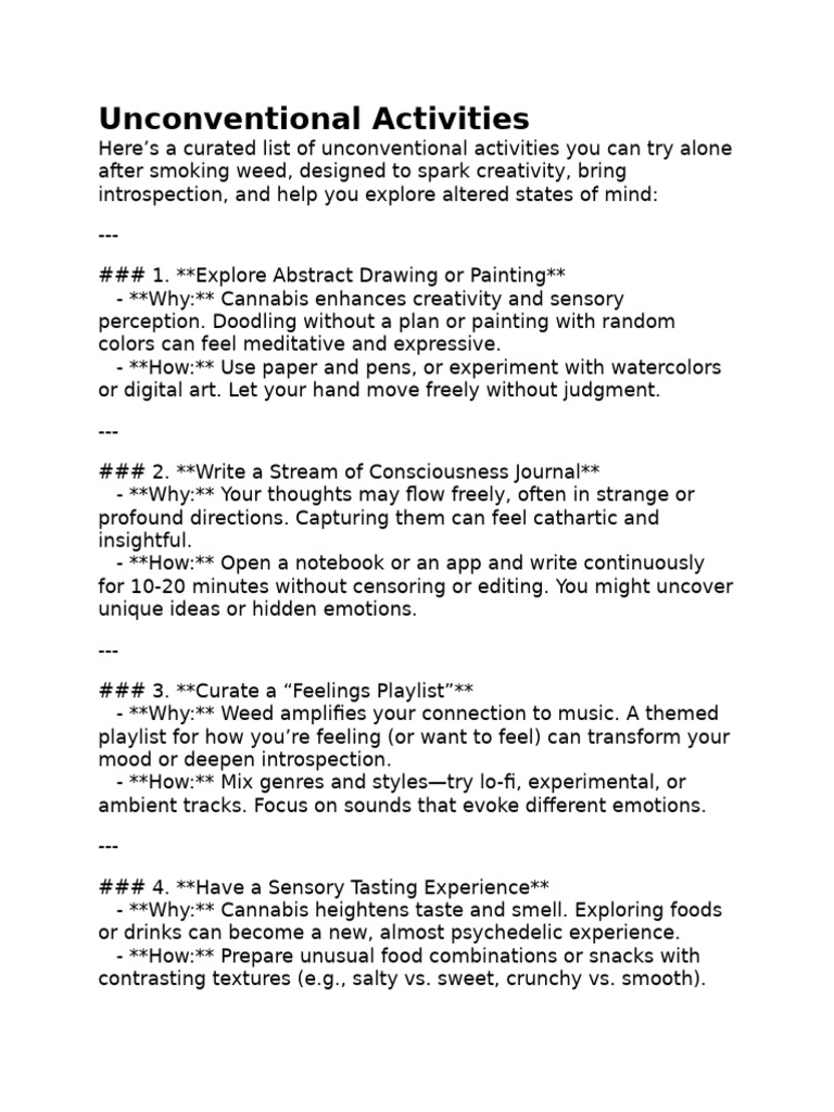 Unconventional Activities | PDF | Perception | Mind