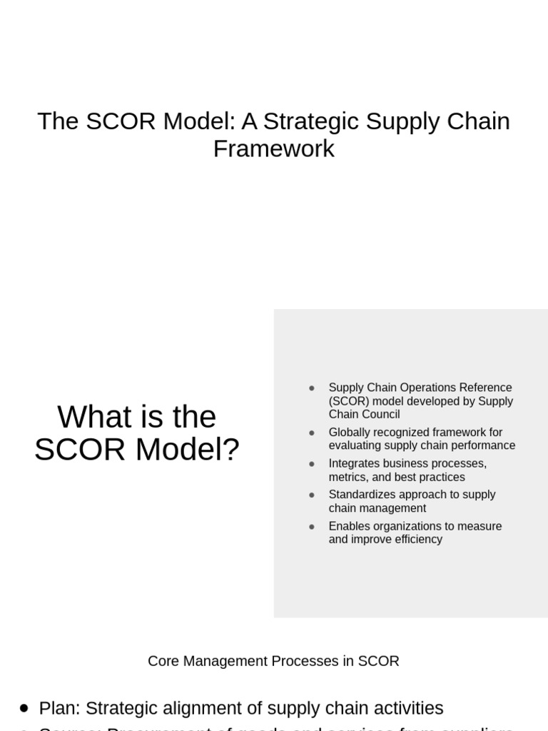 SCOR Model: Enhancing Supply Chain Efficiency | PDF | Supply Chain ...
