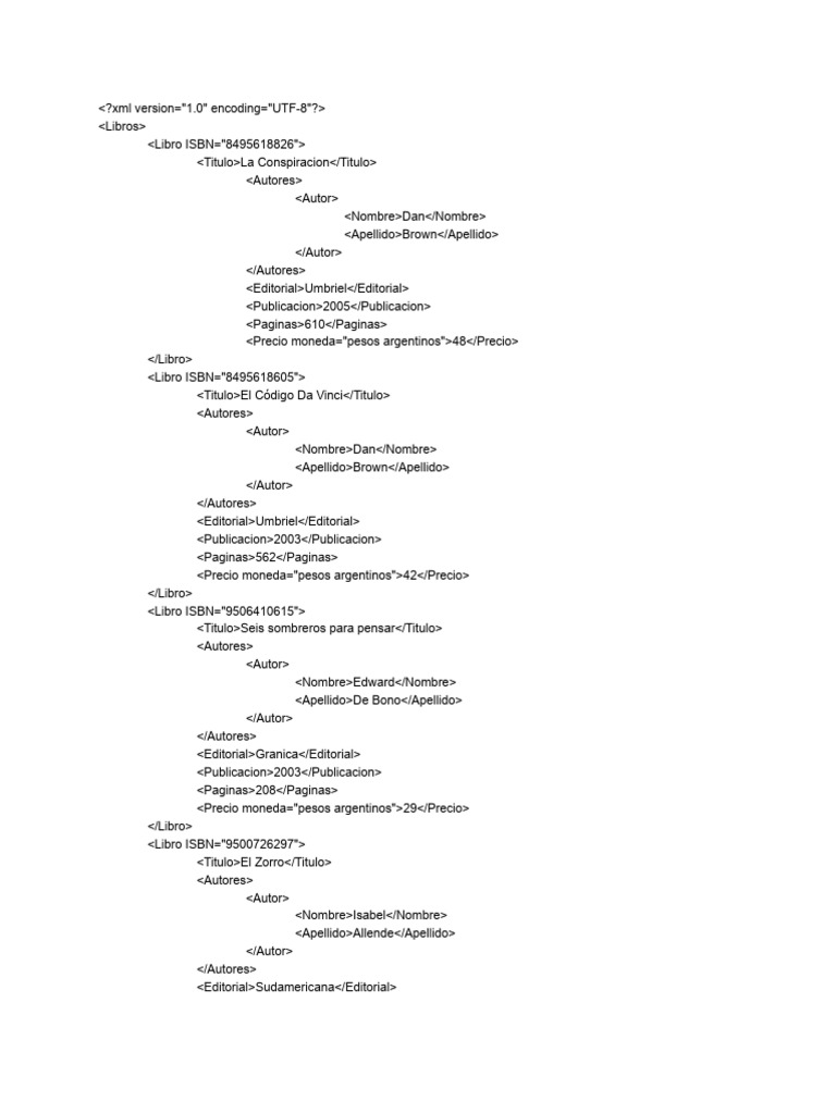 Ejercicio XPath Libros Alumnos-1 | PDF