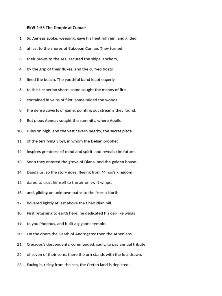 Aeneid Book 6: Cumae and the Sibyl | PDF | Apollo | Hector