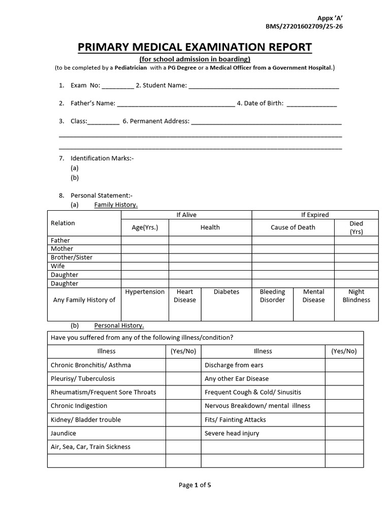 Medical Form School Admission 25 26 - 202503111537020527 | PDF ...