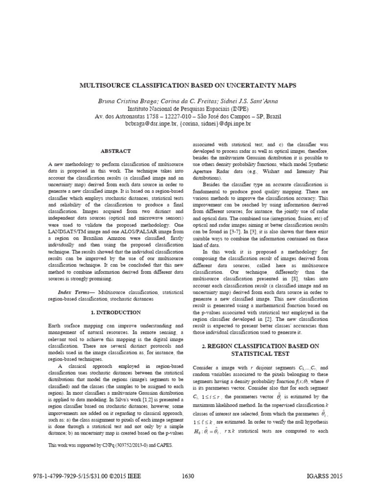 MULTISOURCE CLASSIFICATION BASED ON UNCERTAINTY MAPS | PDF ...