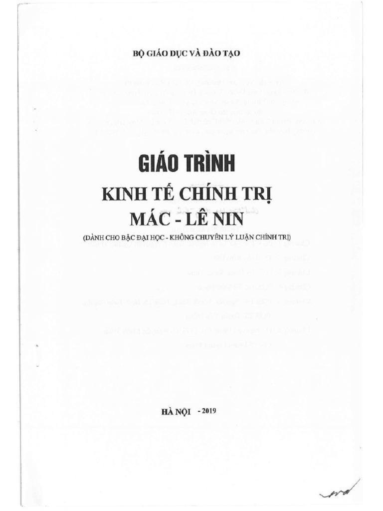 2019 - Giáo Trình KTCT MNL - KC | PDF