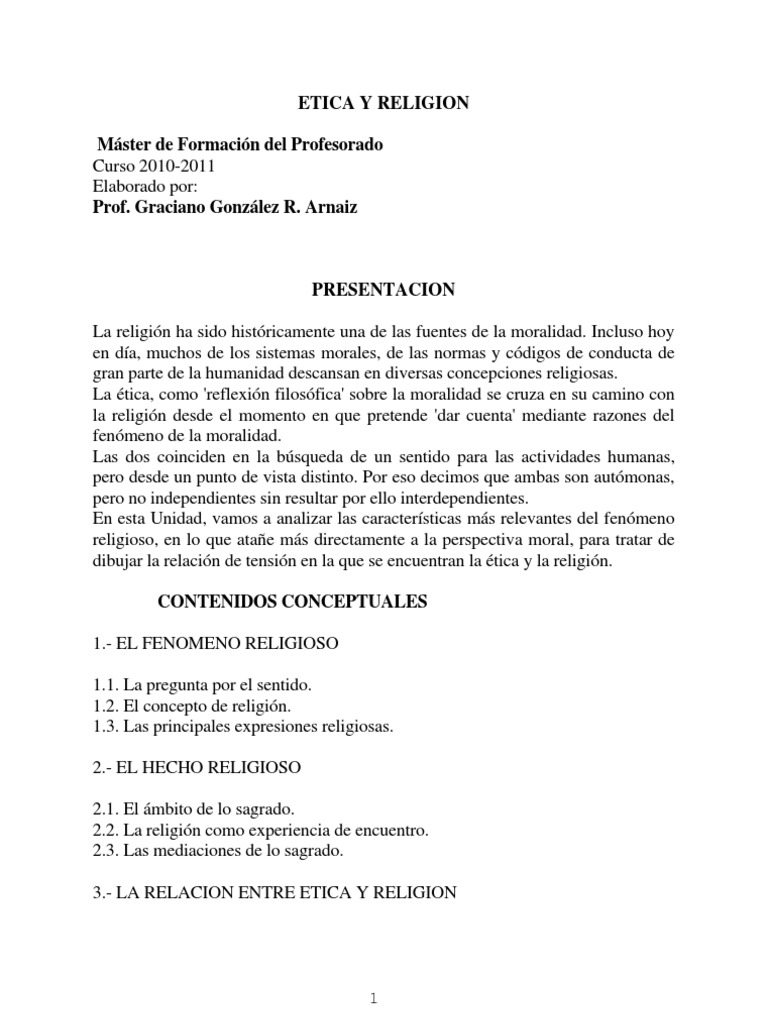 Ética y Religión | PDF