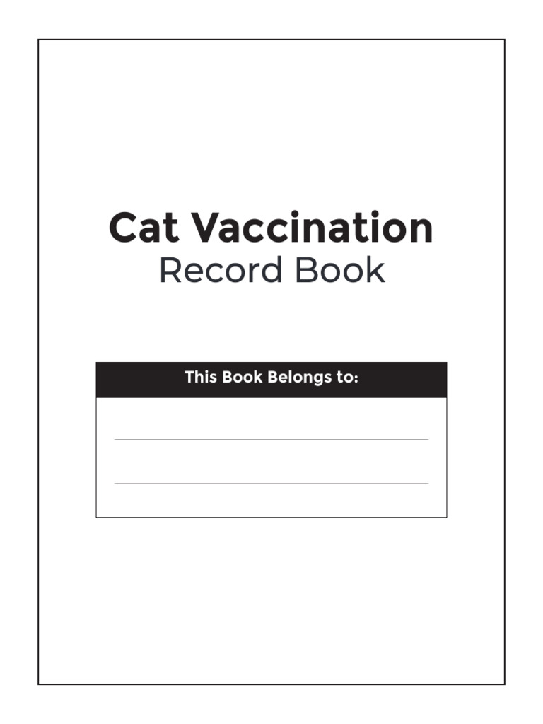 Cat Vaccination Record Book Miki | PDF