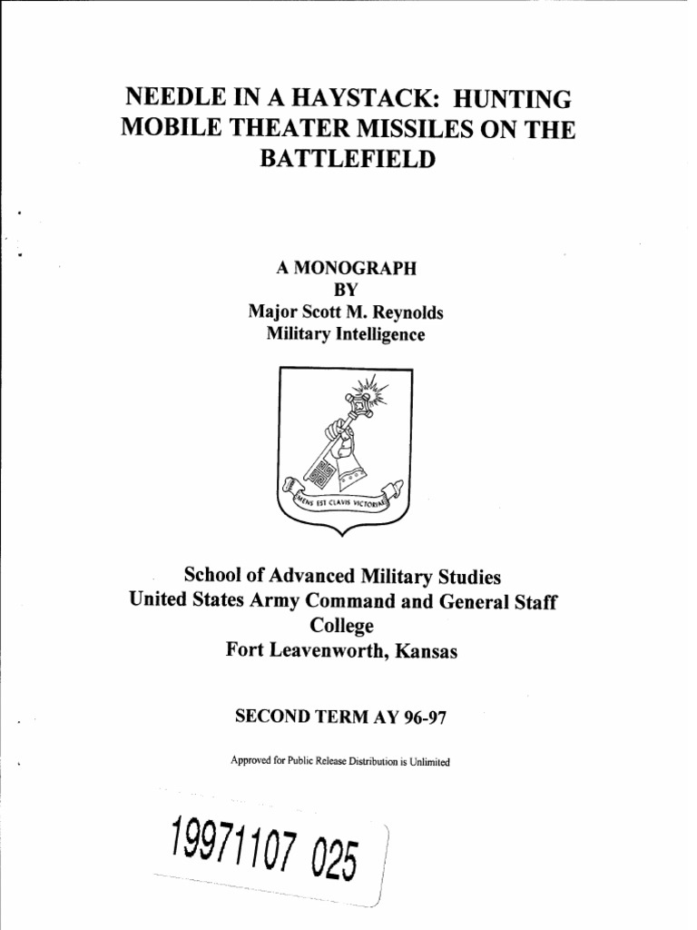 ADA331361 | PDF | Weapons Of Mass Destruction | Missile
