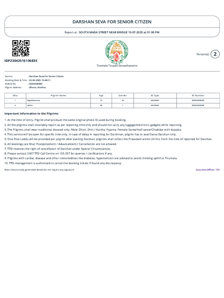Tirumala Tirupati Devasthanams (Official Booking Portal) | PDF ...