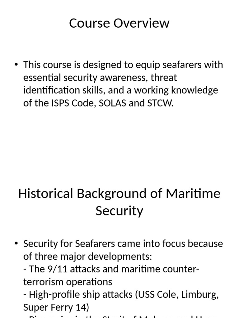 Maritime Security Training Detailed v2 | PDF