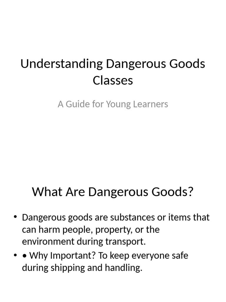 Dangerous Goods Classification Guide | PDF | Dangerous Goods | Toxicity