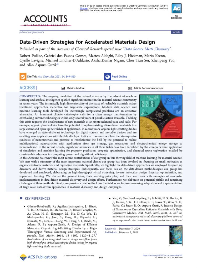 Data-Driven Strategies For Accelerated Materials Design | PDF | Mathematical Optimization ...