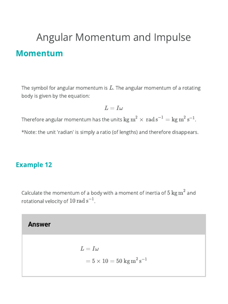 10 Angular Momentum and Impulse | PDF | Momentum | Angular Momentum