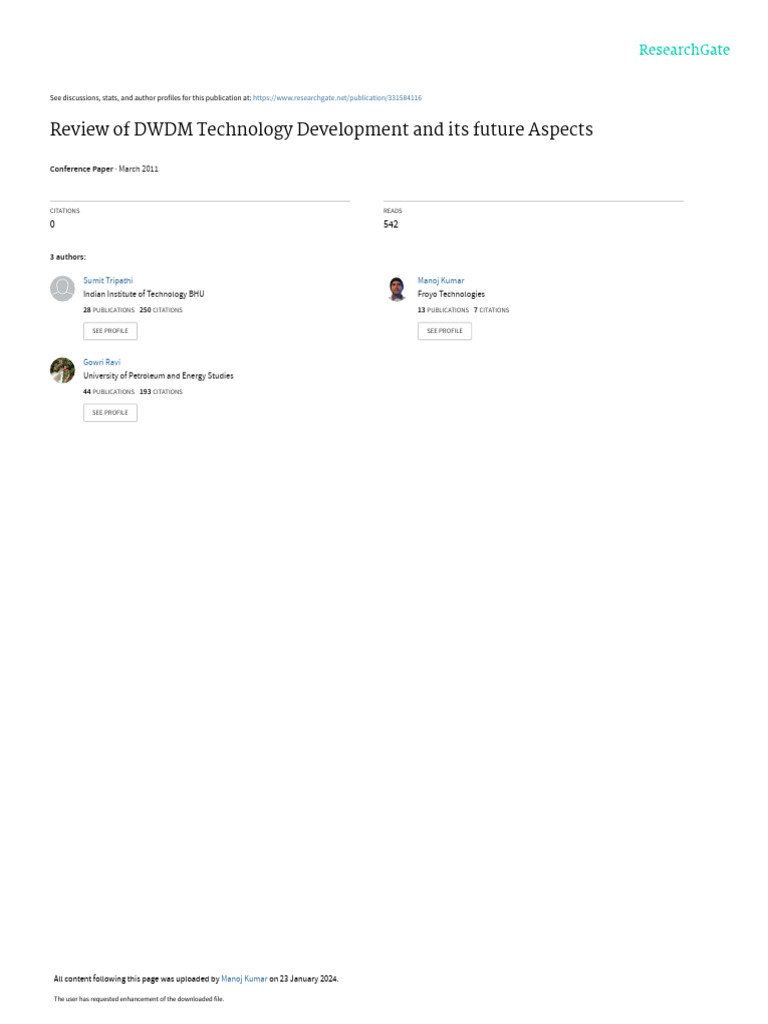 Review of DWDM Technology Development and Its Future | PDF | Wavelength ...