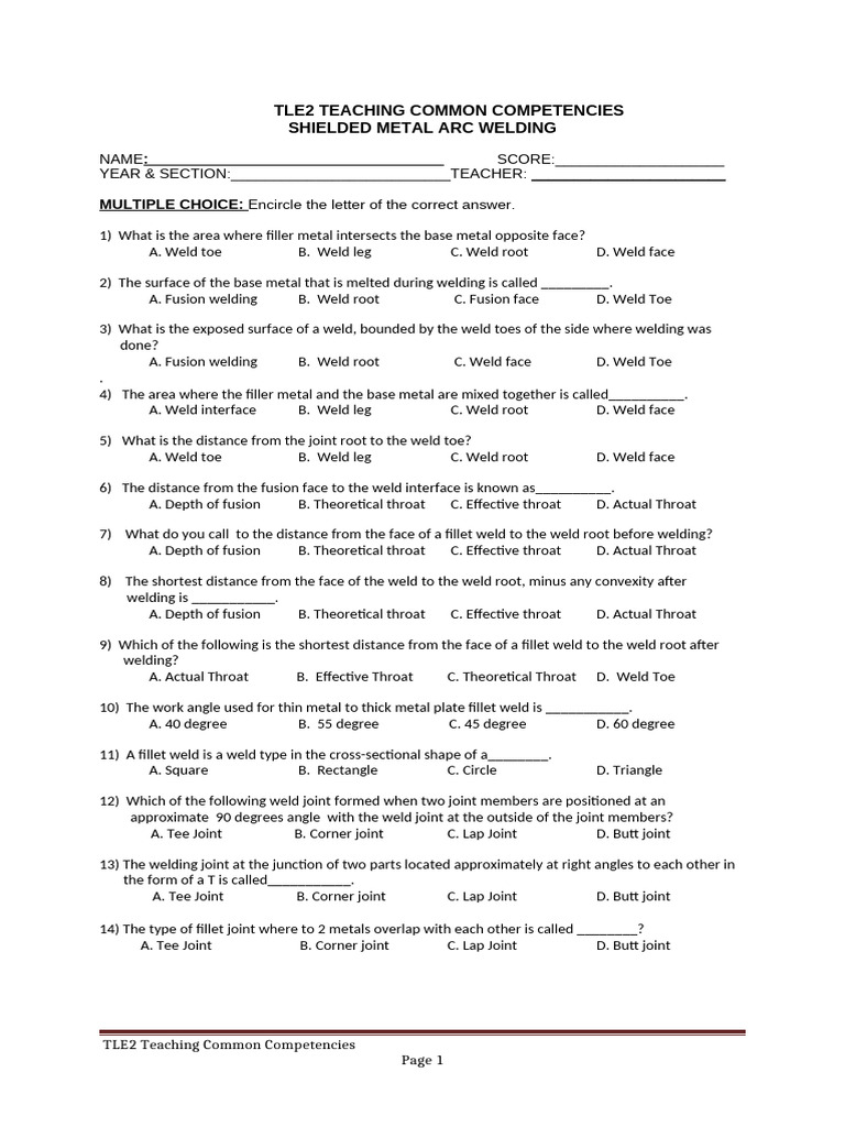 TLE2 Welding | PDF | Welding | Construction