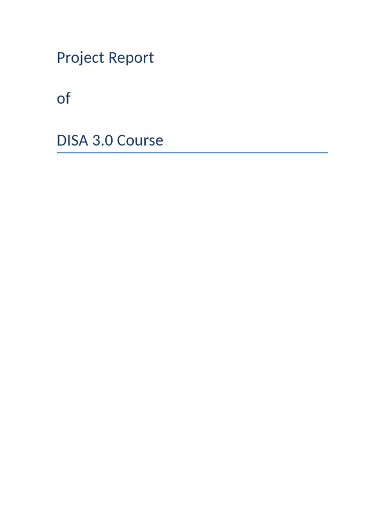 DISA Project Report Completed | PDF | Audit | Regulatory Compliance