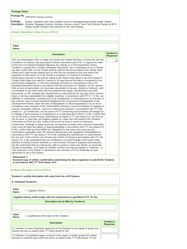 Section5 - Tender and Contract Forms | PDF | Specification (Technical Standard) | Display Resolution