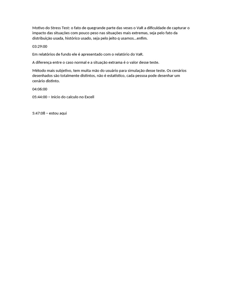 Entendendo o Stress Test e VaR | PDF