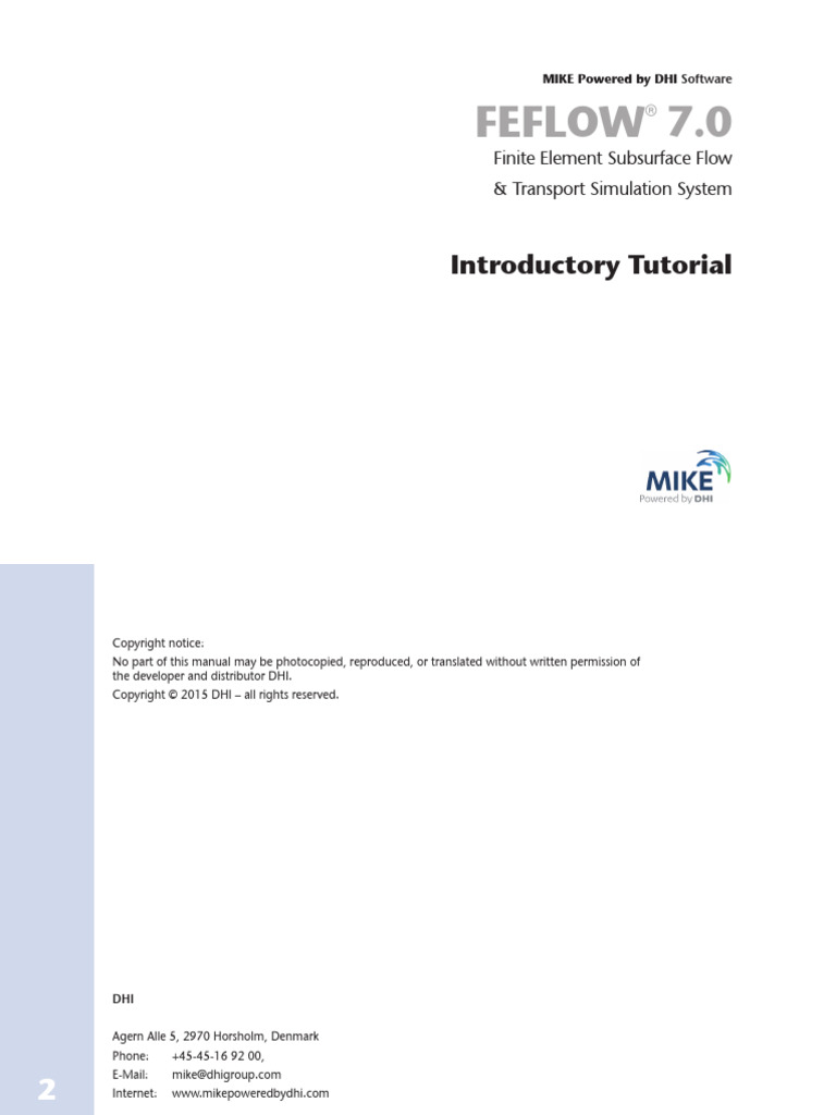 FEFLOW 70 Introductory Tutorial | PDF | Finite Element Method | Aquifer