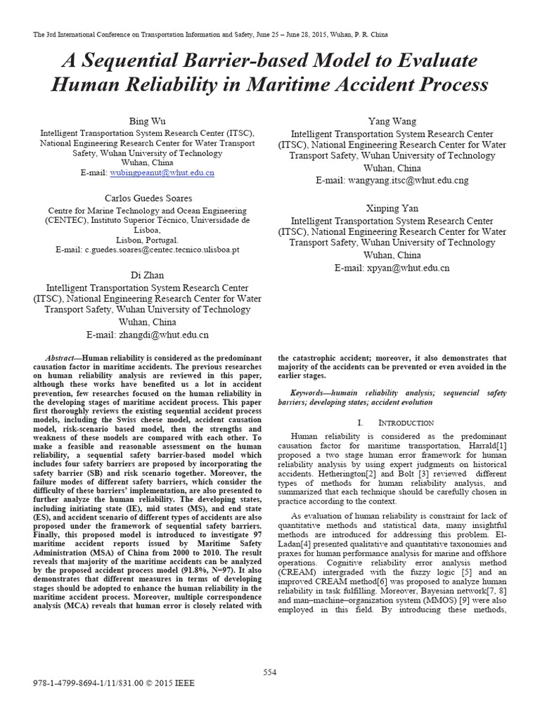 A Sequential Barrier-Based Model To Evaluate Human Reliability in Maritime Accident Process ...
