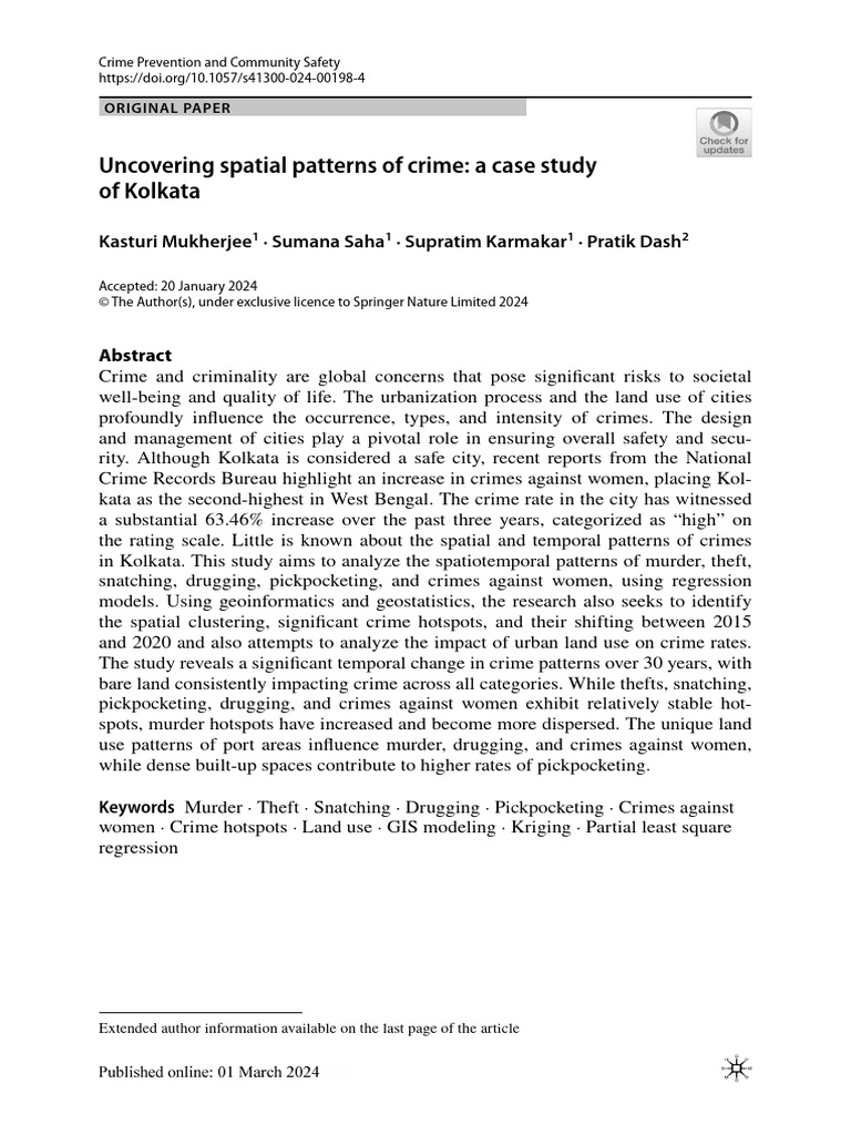 Relationship of Criminal Activities With Urban Land Use | PDF | Crimes ...