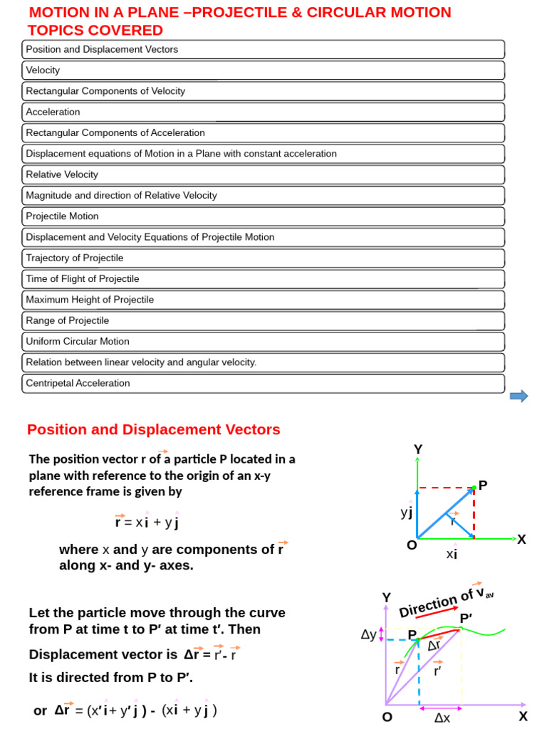 Motion in A Plane 1 | PDF | Acceleration | Velocity