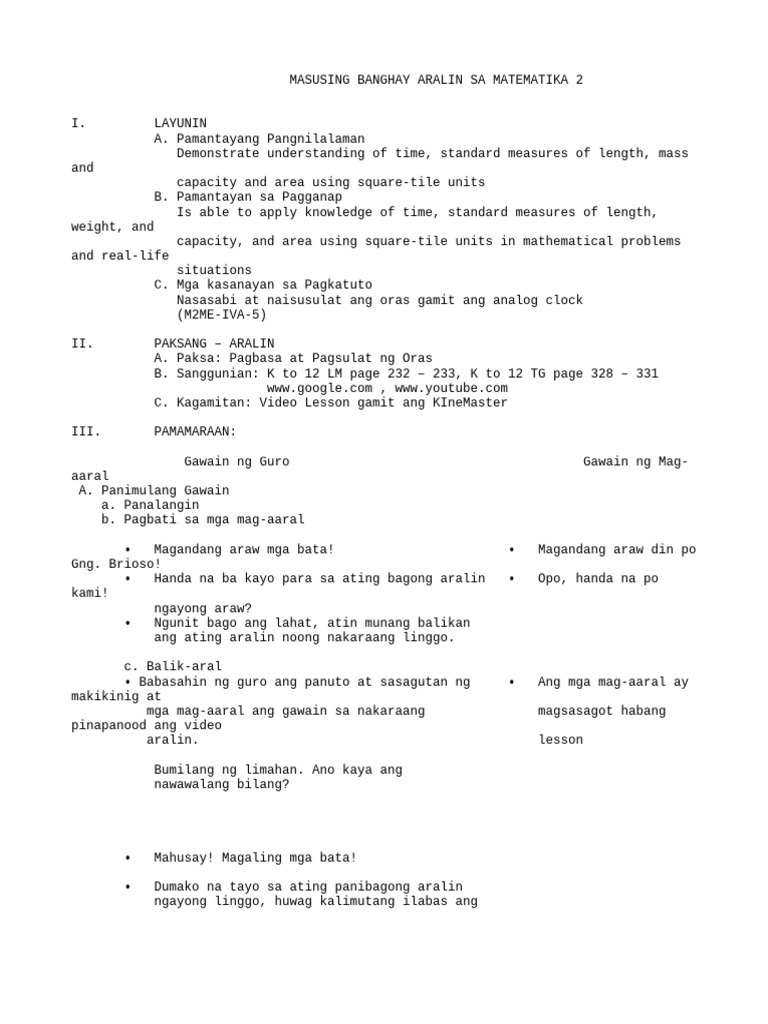 Lesson Plan in Mathematics 2 Quarter 4 | PDF