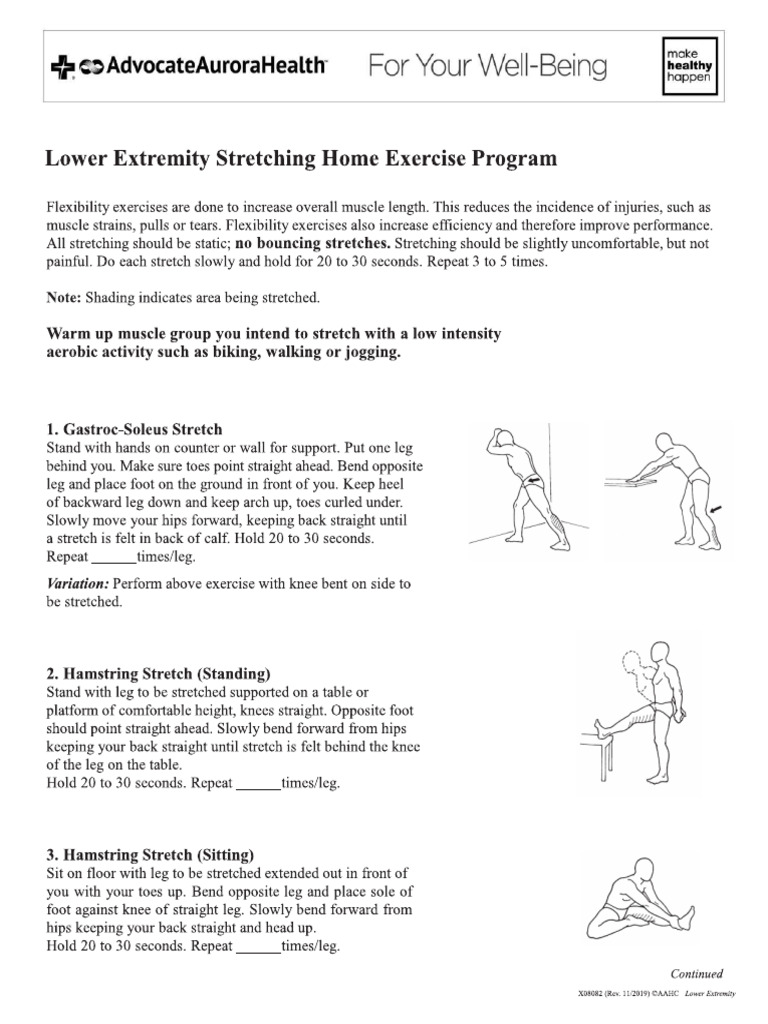 Lower Extremity Exercise | PDF