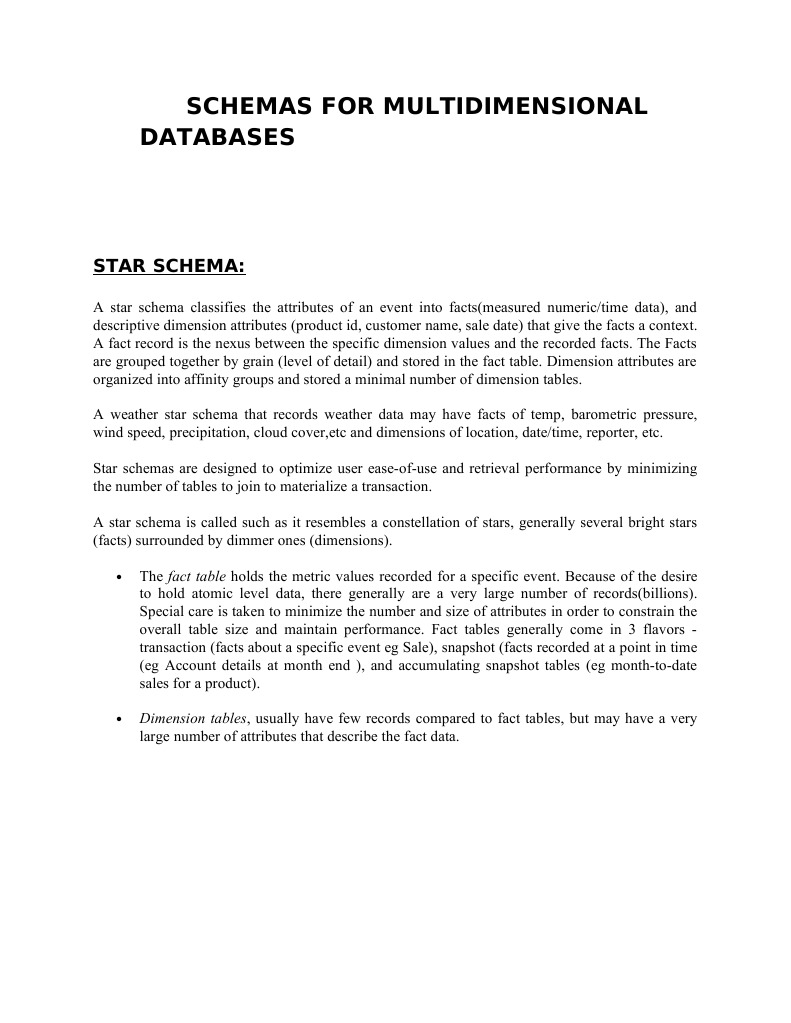 Schemas For Multidimensional Databases | PDF | Databases | Data Management