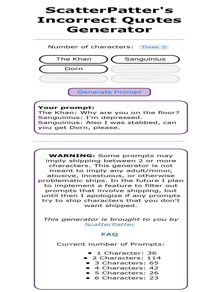 ScatterPatter's Quote Generator Guide | PDF