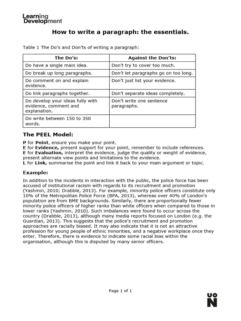 How To Write A Paragraph The Essentials Nov 2019 | PDF
